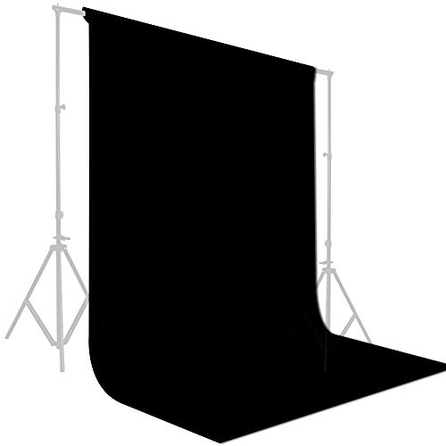 GFCC 8FTX10FT Black Backdrop Background for Photography Photo Booth Backdrop for Photoshoot Background Screen Video Recording Parties Curtain