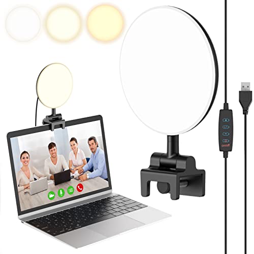 Video Conference Lighting, 4.0" Ring Light for Computer Laptop Monitor, Small Clip on Laptop Ring Lights for Video Calls, Remote Working, Zoom Meetings, Live Streaming, Online Teaching, Interview