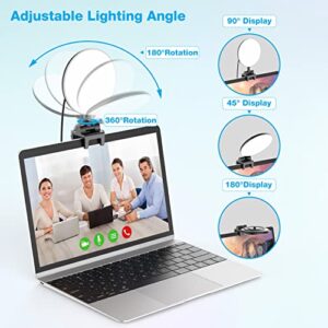 Video Conference Lighting, 4.0" Ring Light for Computer Laptop Monitor, Small Clip on Laptop Ring Lights for Video Calls, Remote Working, Zoom Meetings, Live Streaming, Online Teaching, Interview