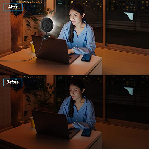 Video Conference Lighting, 4.0" Ring Light for Computer Laptop Monitor, Small Clip on Laptop Ring Lights for Video Calls, Remote Working, Zoom Meetings, Live Streaming, Online Teaching, Interview