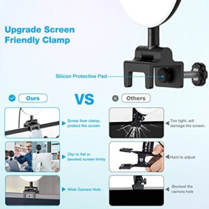 Video Conference Lighting, 4.0" Ring Light for Computer Laptop Monitor, Small Clip on Laptop Ring Lights for Video Calls, Remote Working, Zoom Meetings, Live Streaming, Online Teaching, Interview