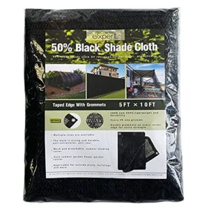 Garden expert 50% Black Shade Cloth 10ft X 20ft Taped Edge with Grommets Sun Net Mesh for Garden Patio Backyard