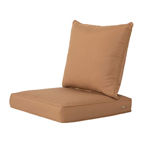 ARTPLAN Outdoor All Weather Chair Cushions Set, Deep Seat/Back Outdoor Cushions for Patio Furniture