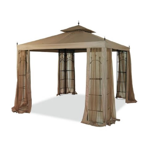 Garden Winds Arrow Gazebo Replacement Canopy Top Cover and Netting - RipLock 350