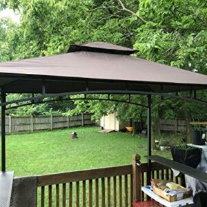 8'x 5' Gazebo Canopy Tent with Air Vent Tent for BBQ Outdoor Patio Grill Gazebo, Party Patios Large Garden Commercial Use Backyard Events Etc, Easy to Assemble, Elegant Design, Good Stability - Brown