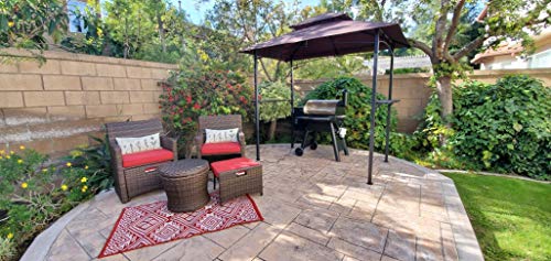 8'x 5' Gazebo Canopy Tent with Air Vent Tent for BBQ Outdoor Patio Grill Gazebo, Party Patios Large Garden Commercial Use Backyard Events Etc, Easy to Assemble, Elegant Design, Good Stability - Brown