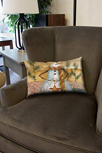 Toland Home Garden Americana Snowman 12 x 19 Inch Decorative Indoor, Pillow Case Only (2-Pack)