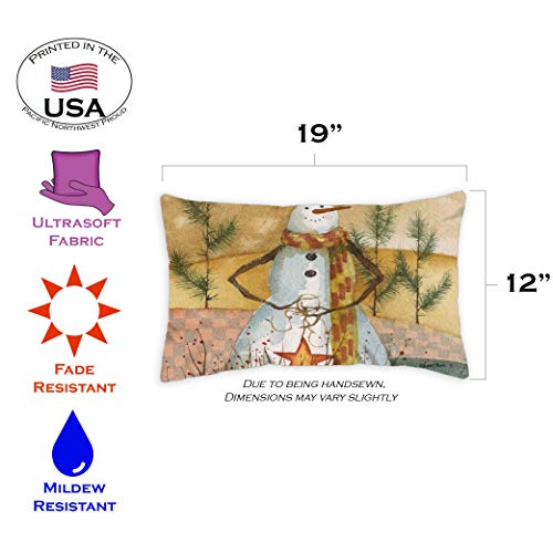 Toland Home Garden Americana Snowman 12 x 19 Inch Decorative Indoor, Pillow Case Only (2-Pack)