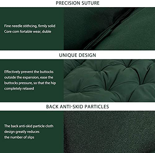 rlosqvee Waterproof Bench Cushion with Backrest,2 or 3 Seater Garden Bench Cushion Overstuffed Swing Pad,Replacement Seat Pad Cushion for Outdoor Garden Patio Swing 150x100cm Dark Green