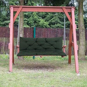 rlosqvee Waterproof Bench Cushion with Backrest,2 or 3 Seater Garden Bench Cushion Overstuffed Swing Pad,Replacement Seat Pad Cushion for Outdoor Garden Patio Swing 150x100cm Dark Green