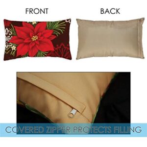 Toland Home Garden Red Damask 12 x 19 Inch Indoor, Pillow Case Only (2-Pack)