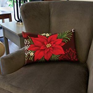 Toland Home Garden Red Damask 12 x 19 Inch Indoor, Pillow Case Only (2-Pack)