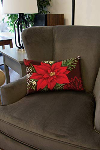 Toland Home Garden Red Damask 12 x 19 Inch Indoor, Pillow Case Only (2-Pack)