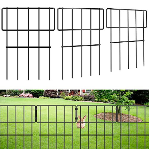 Garden Fencing Animal Barrier, GDUNDUN Outdoor Bright Light Rustproof Steel Animal Barrier Fence No Dig, Multi-Purpose, Suitable for Garden, Yard, Orchard, Farm, DIY The Shape You Want (12 Pack)