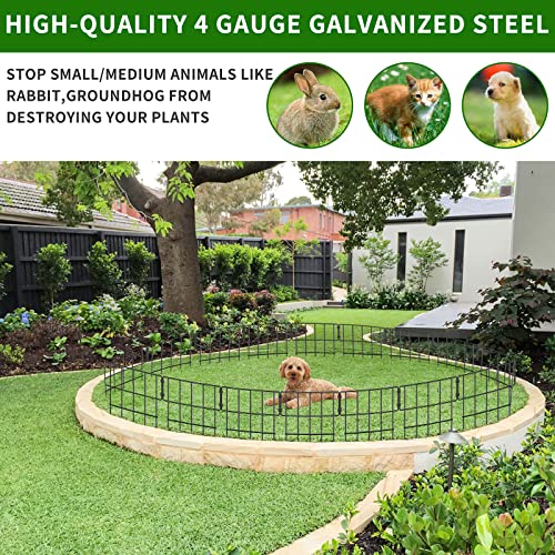 Garden Fencing Animal Barrier, GDUNDUN Outdoor Bright Light Rustproof Steel Animal Barrier Fence No Dig, Multi-Purpose, Suitable for Garden, Yard, Orchard, Farm, DIY The Shape You Want (12 Pack)