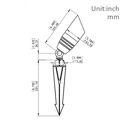 H-A Outdoor Brass Landscape Lightings Low Voltage Landscape Spotlight Kits with Ground Spike for Garden Patio,12V (1 Pack)