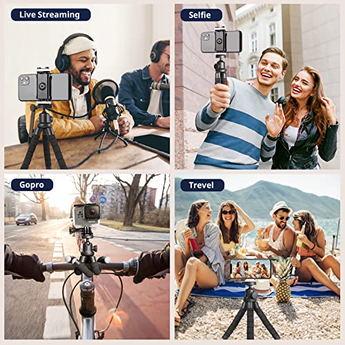 Eicaus Portable and Flexible Phone Tripod Stand for Cellphones, Compact Mini Tripod with Remote for Video Recording, Vlogging and Travel Photography(Black)