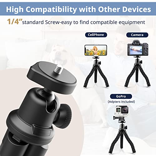 Eicaus Portable and Flexible Phone Tripod Stand for Cellphones, Compact Mini Tripod with Remote for Video Recording, Vlogging and Travel Photography(Black)