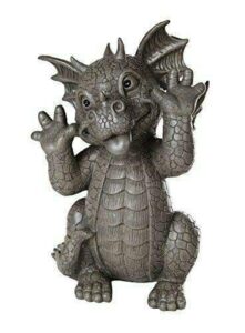 pacific giftware garden dragon taunting dragon garden display decorative accent sculpture stone finish 10 inch tall