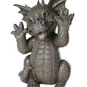 Pacific Giftware Garden Dragon Taunting Dragon Garden Display Decorative Accent Sculpture Stone Finish 10 Inch Tall