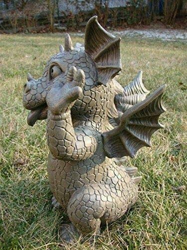 Pacific Giftware Garden Dragon Taunting Dragon Garden Display Decorative Accent Sculpture Stone Finish 10 Inch Tall