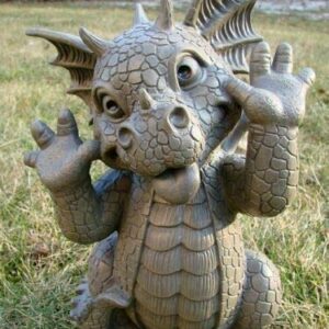 Pacific Giftware Garden Dragon Taunting Dragon Garden Display Decorative Accent Sculpture Stone Finish 10 Inch Tall