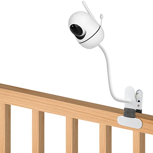 Baby Monitor Mount Compatible with HelloBaby HB65/HB66/HB248,ANMEATE SM935E Baby Monitor Camera 15.7 inches Flexible Clip Clamp Mount Long Gooseneck Arm, Baby Monitors Holder Without Tools