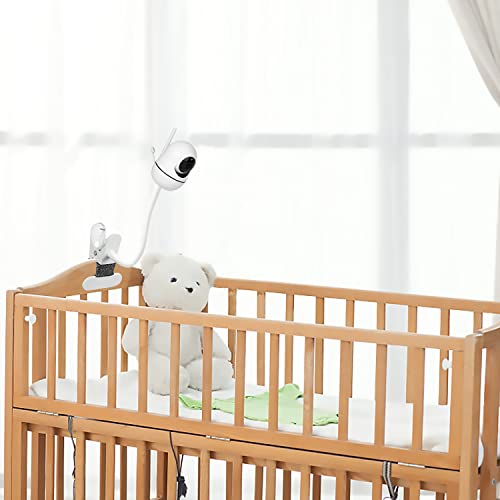 Baby Monitor Mount Compatible with HelloBaby HB65/HB66/HB248,ANMEATE SM935E Baby Monitor Camera 15.7 inches Flexible Clip Clamp Mount Long Gooseneck Arm, Baby Monitors Holder Without Tools