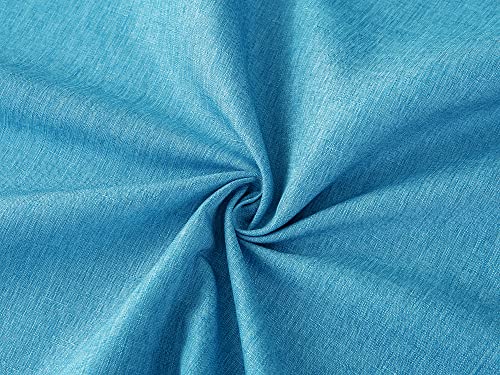 youngseahome Outdoor Tablecloth Wrinkle-Free Stain Resistant Waterproof Polyester Fabric Table Cover with Zipper Umbrella Hole for Picnic/Party/Dinner/Patio Garden(60×60inch Square,Zippered,Aqua)