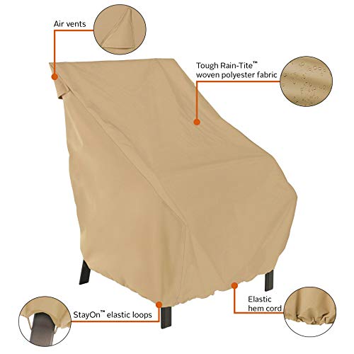 Classic Accessories Terrazzo Water-Resistant 26.5 Inch Patio Chair Cover, Outdoor Chair Covers