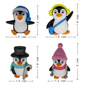 JKanruh 10 Pcs Mini Animals Miniature Penguin ,Cute Penguins Fairy Garden Moss Landscape Ornaments for Outdoor Decoration,Home Décor,DIY Garden,Christmas Ornaments