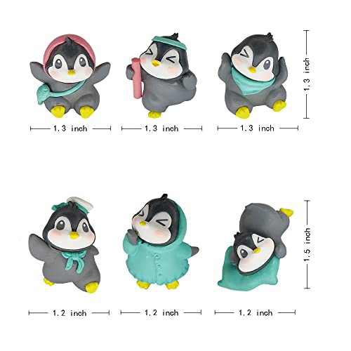 JKanruh 10 Pcs Mini Animals Miniature Penguin ,Cute Penguins Fairy Garden Moss Landscape Ornaments for Outdoor Decoration,Home Décor,DIY Garden,Christmas Ornaments