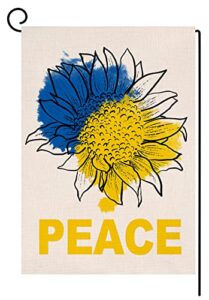 ukraine peace garden flag 12×18 vertical double sided spring summer sunflower floral farmhouse outdoor decorations burlap yard flag bw134