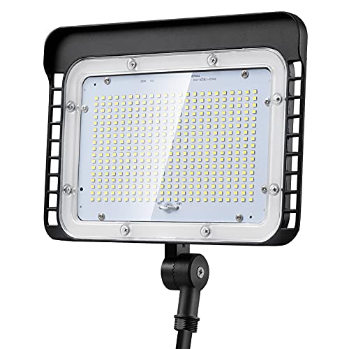 SERWING Led Flood Light 100W Dusk to Dawn LED Flood Light Outdoors with Knuckle Mount, IP66 Waterproof LED Flood Lights for Garden, Yard, Playground, Basketball Court