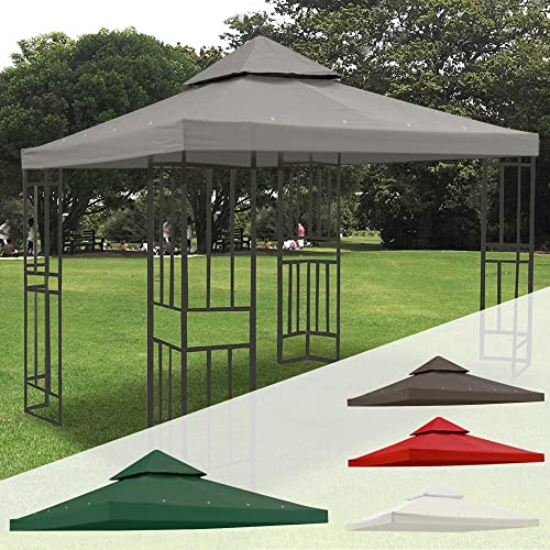 8'x8' Canopy Replacement top for 2 Tier Gazebo Canopy Replacement Cover UV30 for Outdoor Patio Garden Yard (Gray)