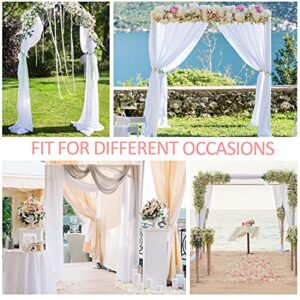 PARTISKY Wedding Arch Draping Fabric, 1 Panel 28" x 19Ft White Wedding Arch Drapes Sheer Backdrop Curtain for Wedding Ceremony Party Ceiling Decor