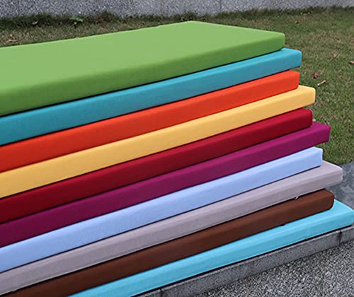 Hruile 2 3 Seater Garden Long Bench Cushion Pad Mat with Fixing Ties, 5cm Thick Bench Seat Cushion Pad, Waterproof Seat Pad for Outdoor Patio Furniture Swing Chair