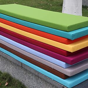 Hruile 2 3 Seater Garden Long Bench Cushion Pad Mat with Fixing Ties, 5cm Thick Bench Seat Cushion Pad, Waterproof Seat Pad for Outdoor Patio Furniture Swing Chair