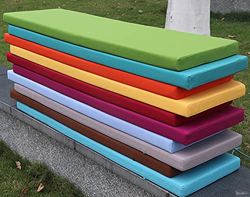 Hruile 2 3 Seater Garden Long Bench Cushion Pad Mat with Fixing Ties, 5cm Thick Bench Seat Cushion Pad, Waterproof Seat Pad for Outdoor Patio Furniture Swing Chair