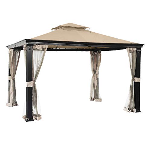 Garden Winds Replacement Canopy for Tivering Two Tiered Gazebo - Standard 350 - Beige