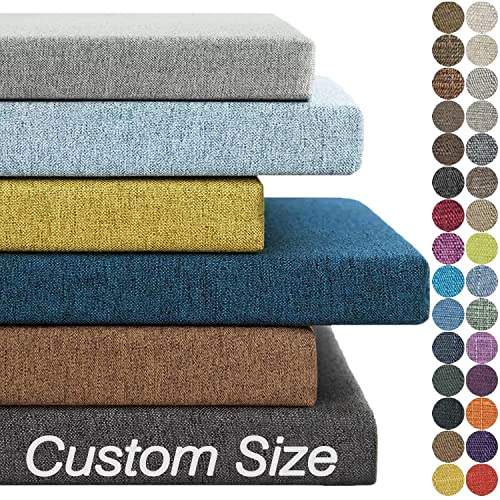 RXASC Custom Bench Cushions,Bench Cushions for Indoor Furniture,Personalized Size Bench Cushions,Non-Slip Bottom Cushion,50D High Density Foam Cushion for Garden Terrace Swing Porch Cushions