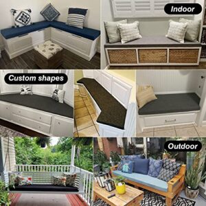 RXASC Custom Bench Cushions,Bench Cushions for Indoor Furniture,Personalized Size Bench Cushions,Non-Slip Bottom Cushion,50D High Density Foam Cushion for Garden Terrace Swing Porch Cushions