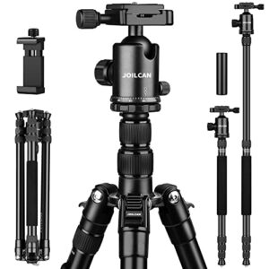 camera tripod, 80/84 inches heavy duty tripod for camera and phone, 82″ camera monopod tripod, dslr binoculars spotting scope camcorders video tripod stand, 360 degree ball head, 35 lbs loads