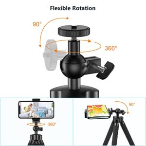 Xabupar Phone Tripod, Flexible Cell Phone Tripod Stand with Wireless Remote, Portable Mini Travel Tripod Stand, Compatible with iPhone, Android, GoPro (Black)