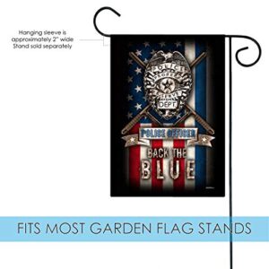 Toland Home Garden 1112390 Back The Blue Police Flag 12x18 Inch Double Sided Police Garden Flag for Outdoor House Patriotic Flag Yard Decoration