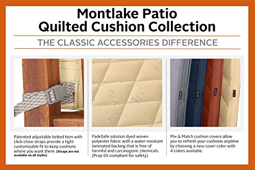 Classic Accessories Montlake FadeSafe Water-Resistant 54 x 18 x 3 Inch Outdoor Quilted Bench Cushion, Patio Furniture Swing Cushion, Spice