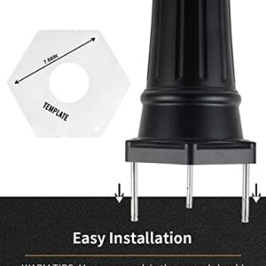 CMRCOZIRA Triple-Head Street Light with Outlet, Nautical Style Outdoor Post Light, IP65 Outdoor Lamp Post Lights with Clear Seeded Glass, Outdoor Street Light Matte Black for Street, Garden, Driveway