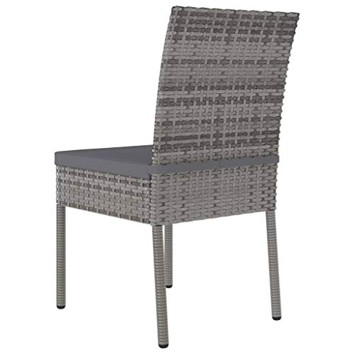 Patio Dining Chairs 2 pcs,Wicker Outdoor Chair,Dining Chair,Outdoor Furniture,for Outdoor,Patio,Garden,Backyard,Porch Seat,Poly Rattan Gray