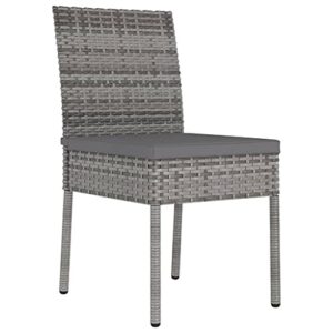 Patio Dining Chairs 2 pcs,Wicker Outdoor Chair,Dining Chair,Outdoor Furniture,for Outdoor,Patio,Garden,Backyard,Porch Seat,Poly Rattan Gray