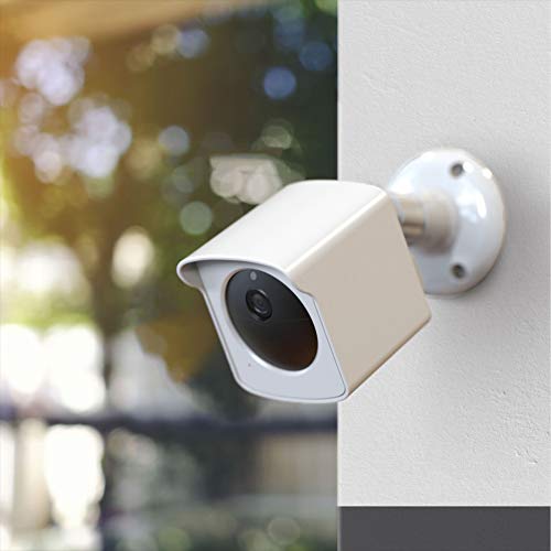 PEF Mount for Wyze Cam Outdoor, Weatherproof Protective Cover and 360 Degree Adjustable Wall Mount for Wyze Camera Outdoor Indoor Wire-Free Smart Home Camera System (White, 1 Pack)